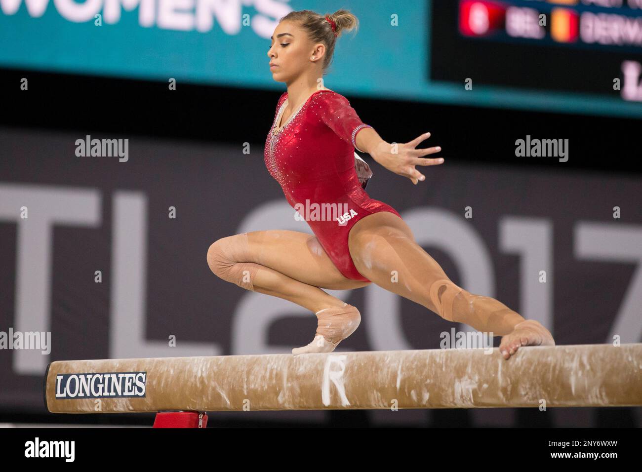 October 4, 2017: Gymnast Ashton Locklear (USA) competes during ...