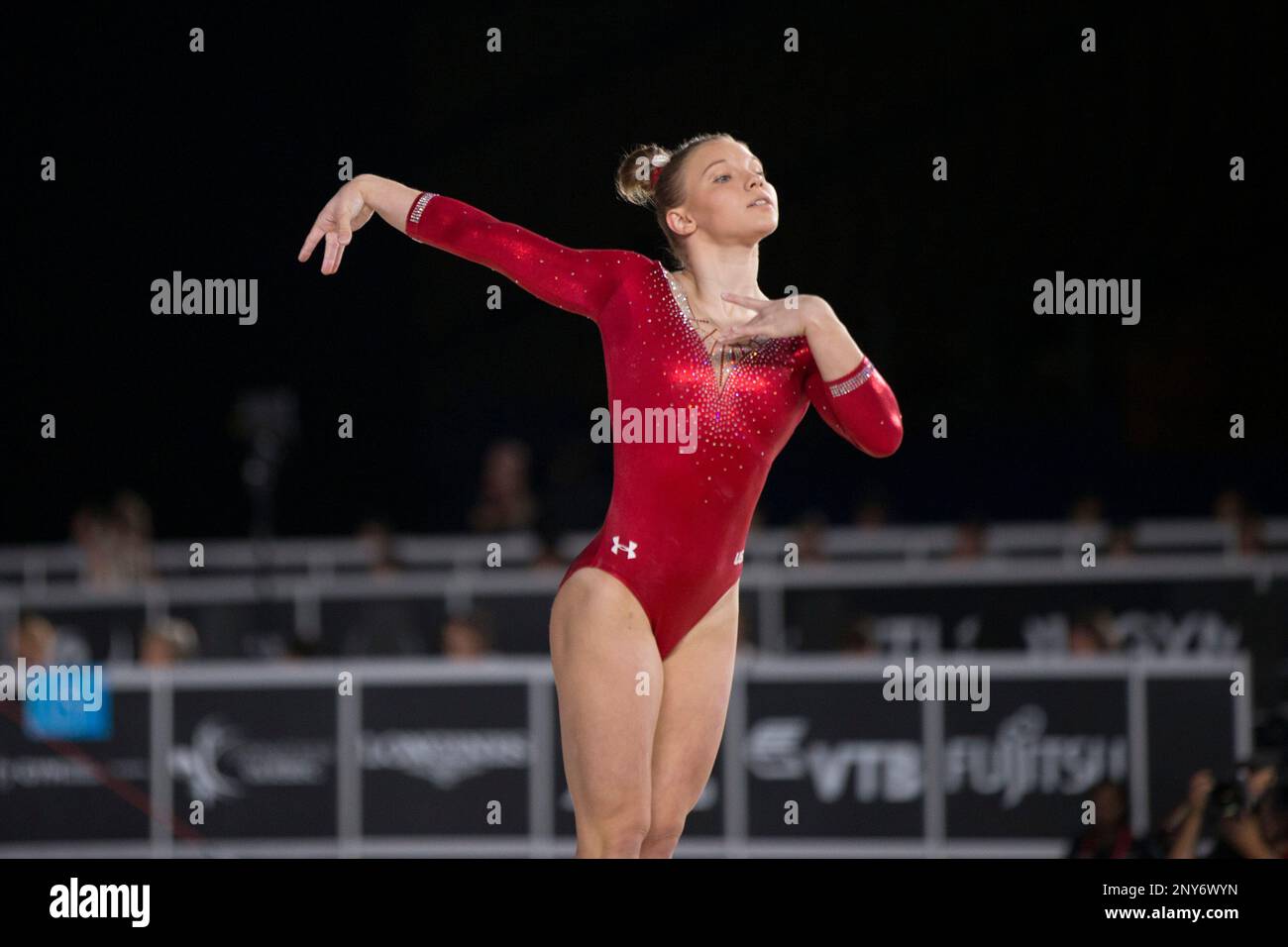 October 4, 2017: Gymnast Jade Carey (USA) competes during ...