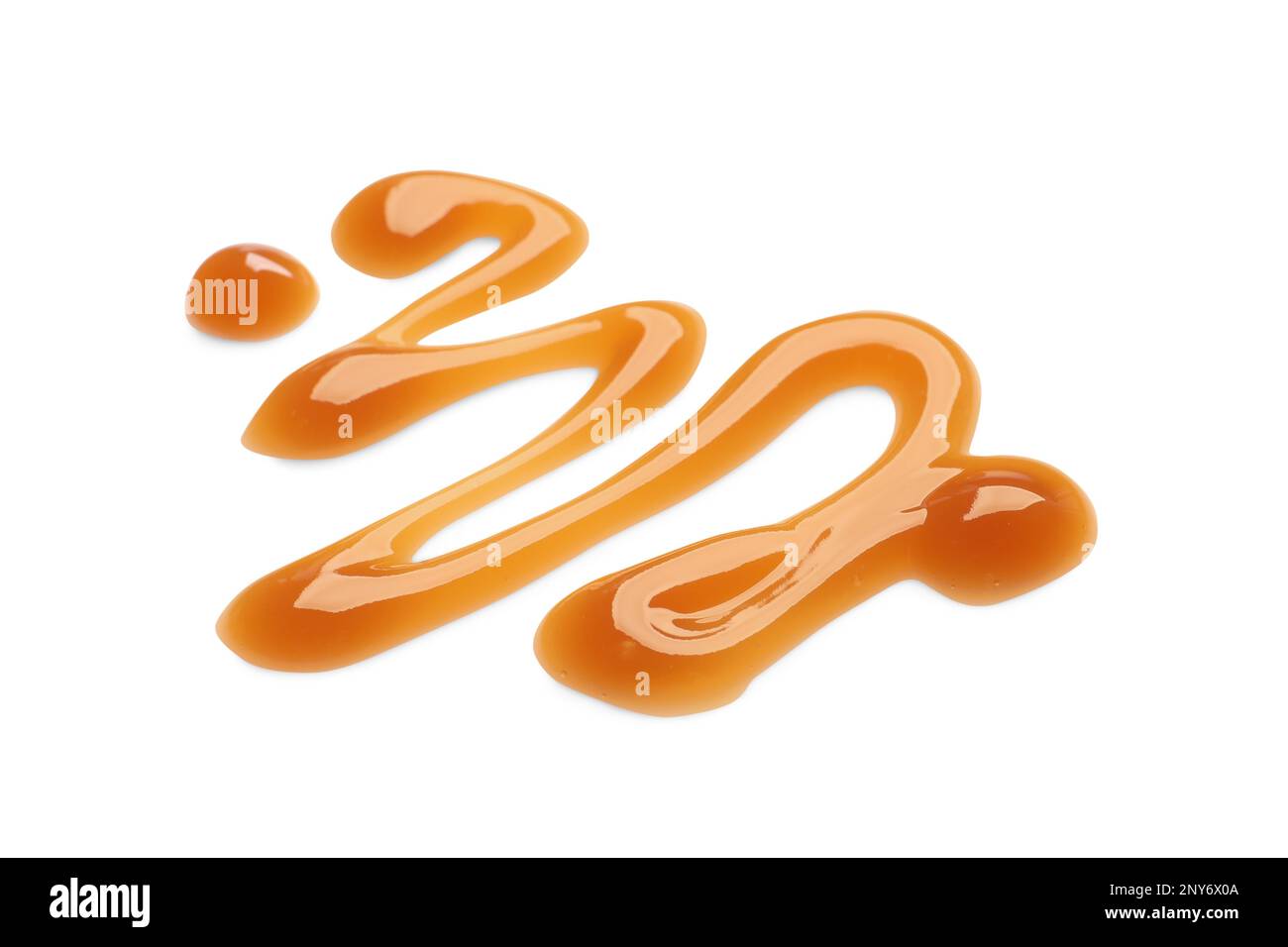 Stroke of sweet caramel sauce isolated on white Stock Photo - Alamy