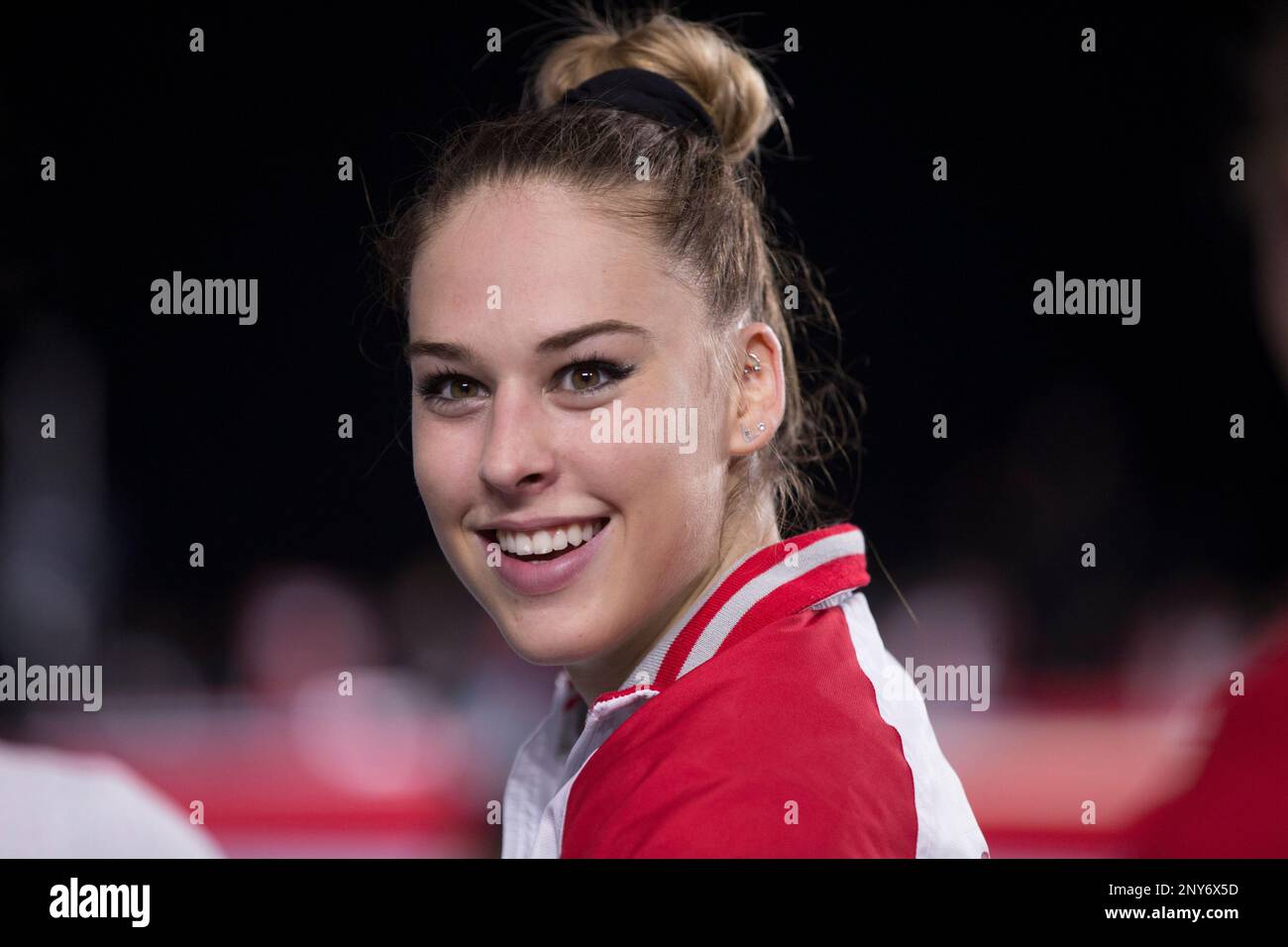 October 4, 2017: Gymnast Giulia Steingruber (SUI) is all smiles during ...
