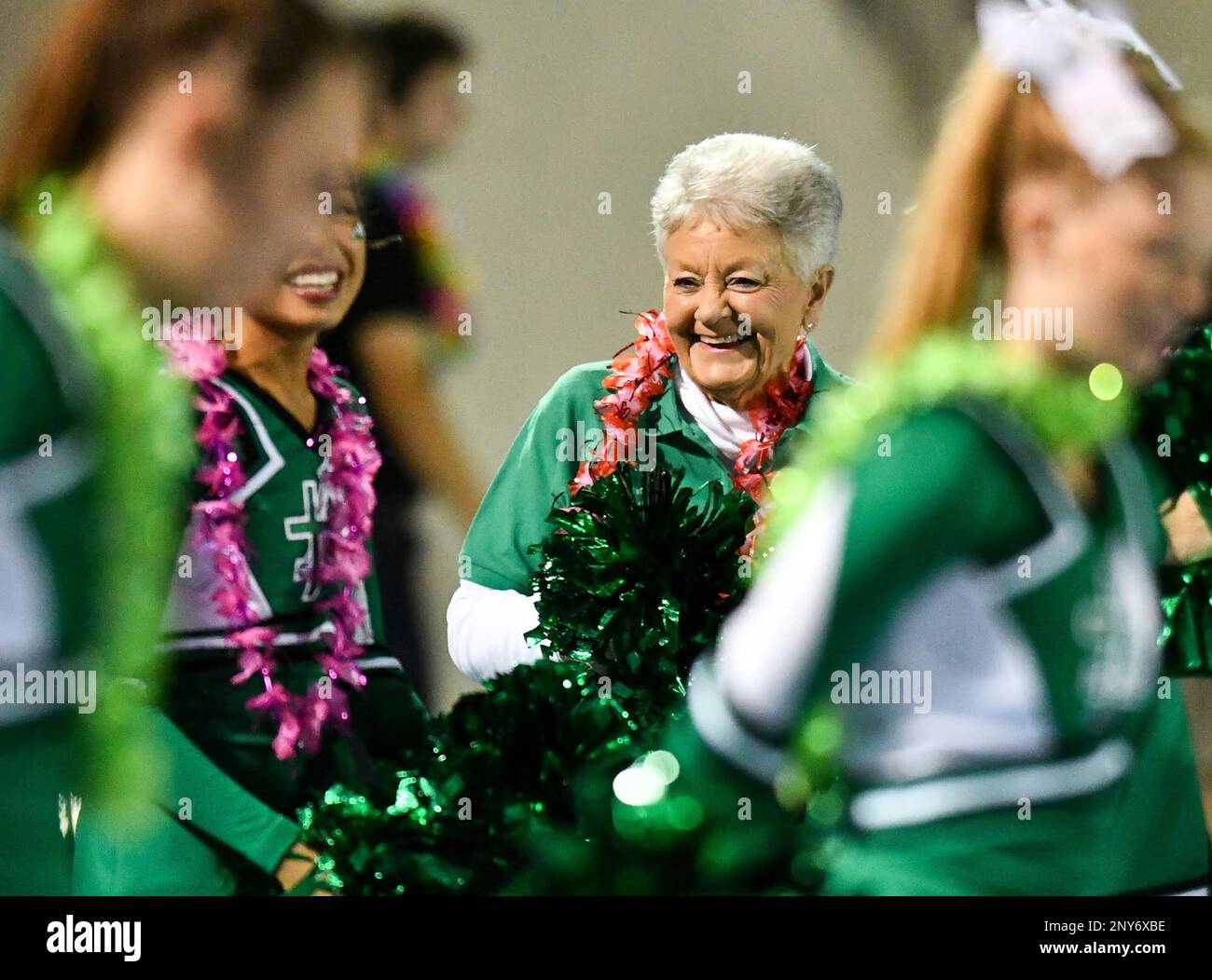 In this Sept. 8, 2017 photo, Nancy Fischer, 79, cheers alongside the ...
