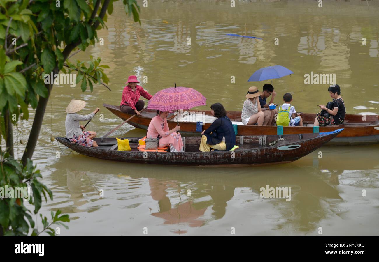 Rowboats, Thu Bon River, Hoi An, Vietnam Stock Photo - Alamy