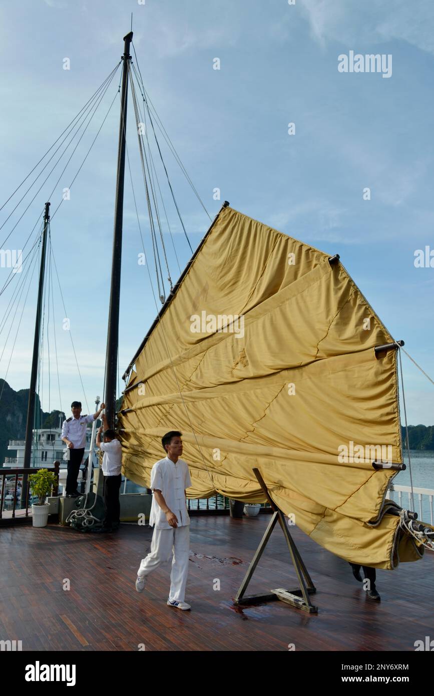 Sail, Junk, Halong Bay, Vietnam Stock Photo - Alamy