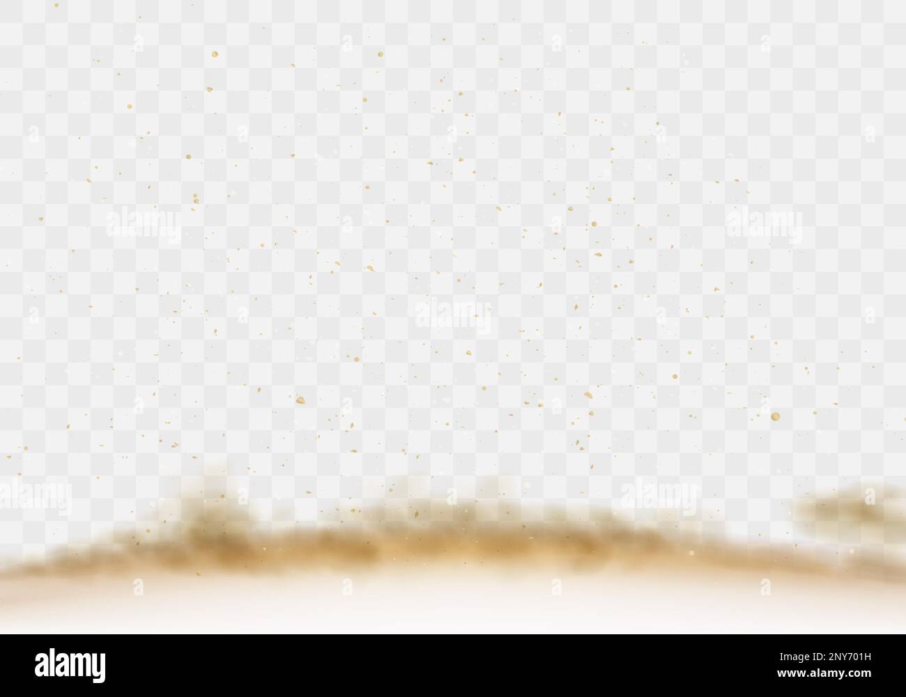 Desert sandstorm, brown dusty cloud border or dry sand flying with gust ...