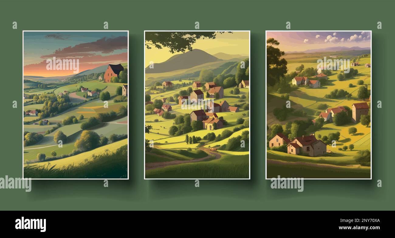 Orchard aerial view illustration Stock Vector Images - Alamy