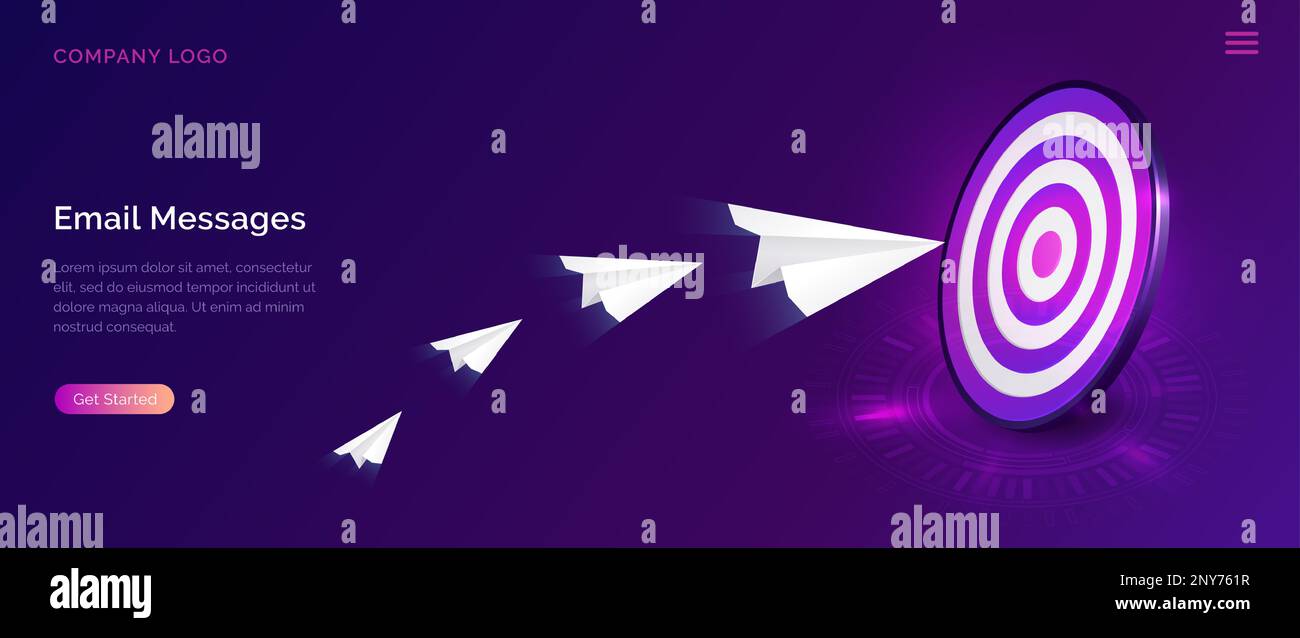 Email message service, isometric concept vector illustration. Flying ...