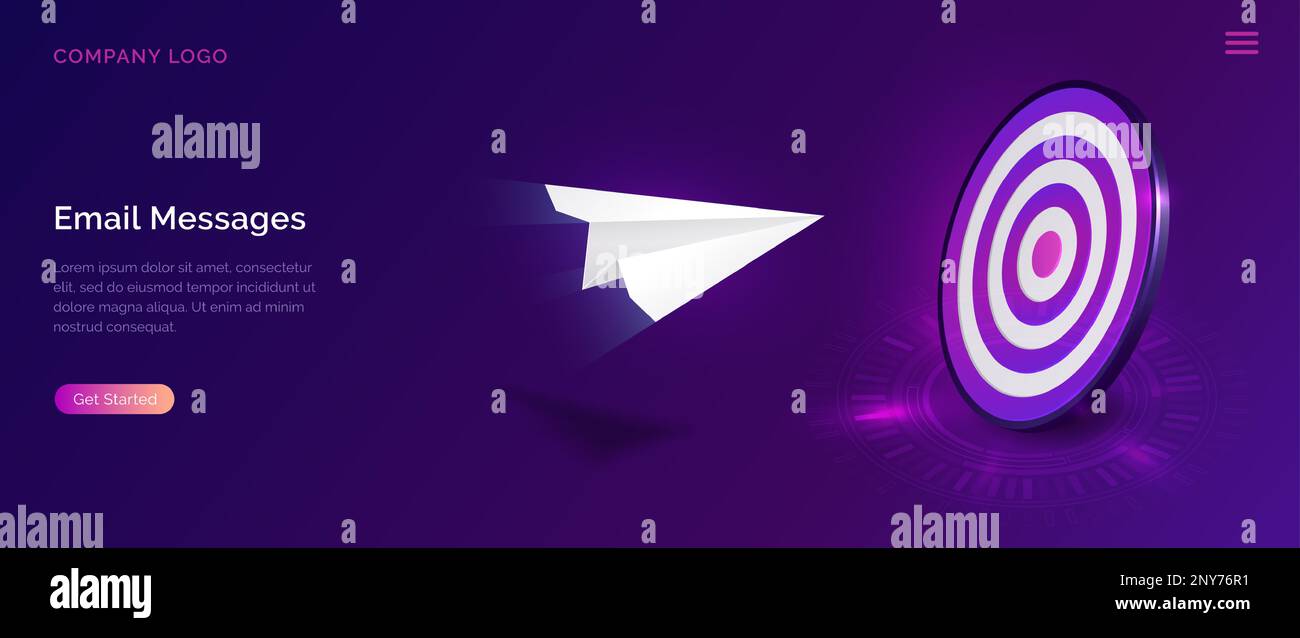 Email message service, isometric concept vector illustration. Flying ...