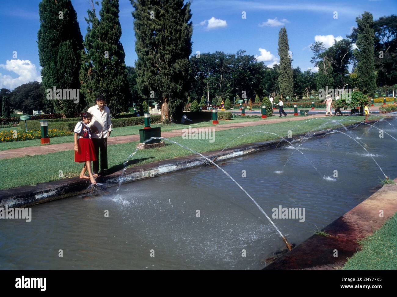 Holi Daying in Brindavan Gardens at Mysore, Karnataka, India Stock ...