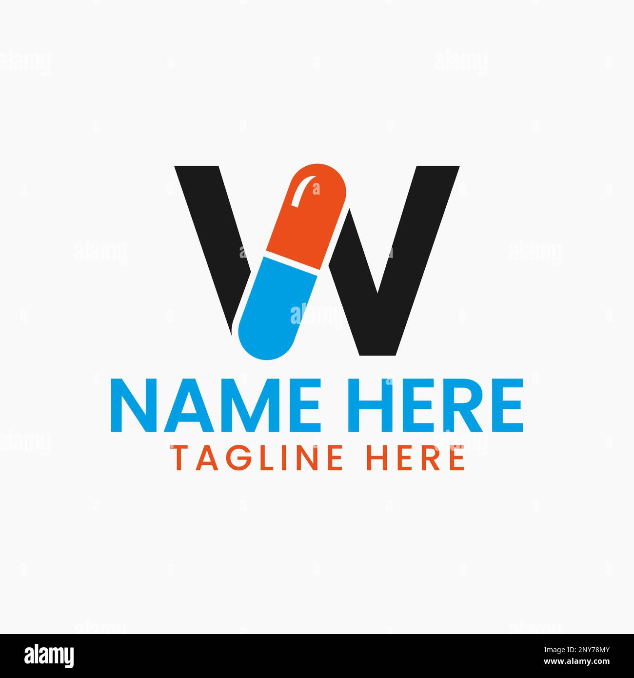 Letter W Medicine Logo Design Concept With Pile Symbol Stock Vector ...