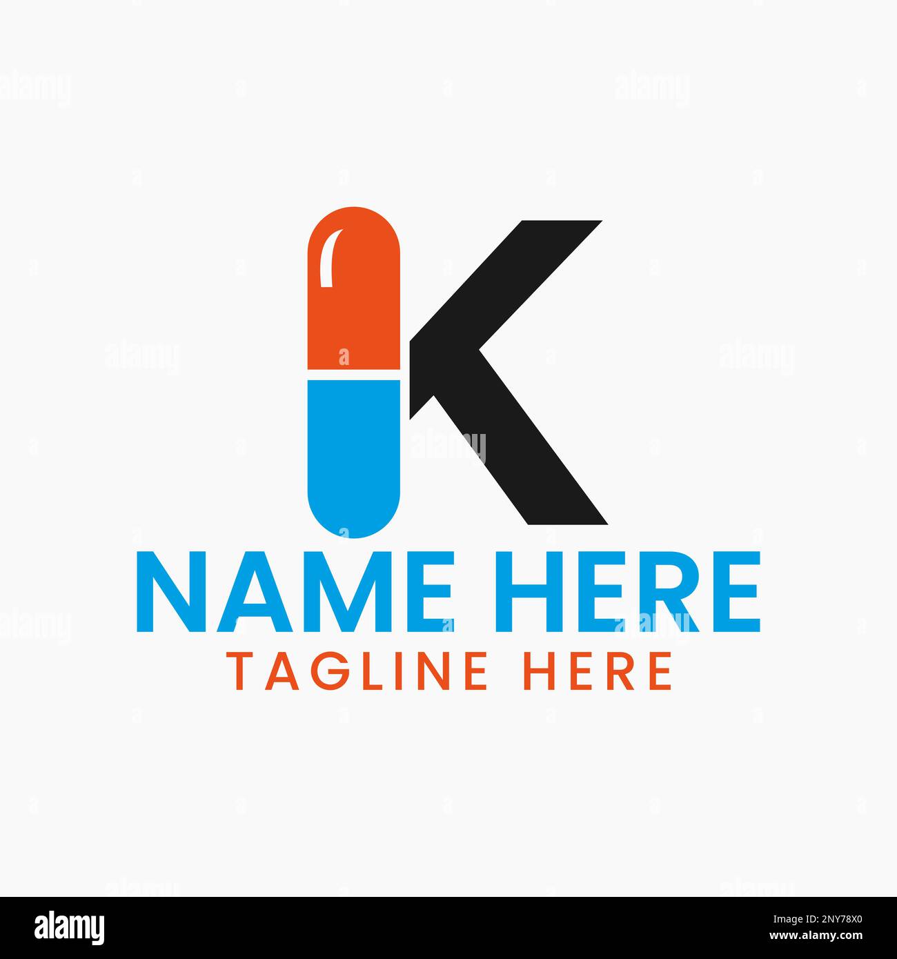 Letter K Medicine Logo Design Concept With Pile Symbol Stock Vector ...
