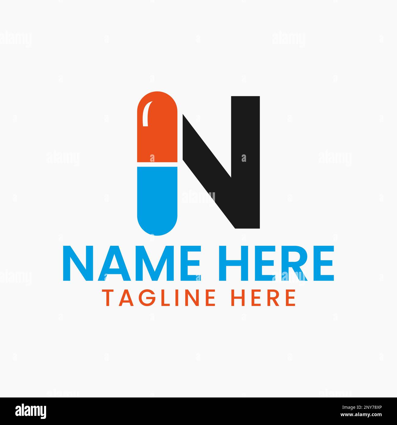 Letter N Medicine Logo Design Concept With Pile Symbol Stock Vector ...