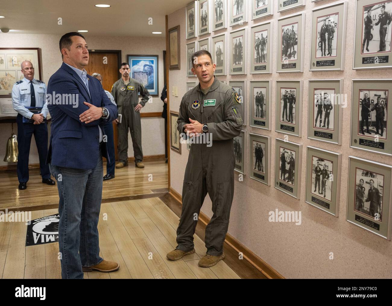 Congressman Tony Gonzales TX-23, speaks with Lt. Col. Fulkerson, 560th ...