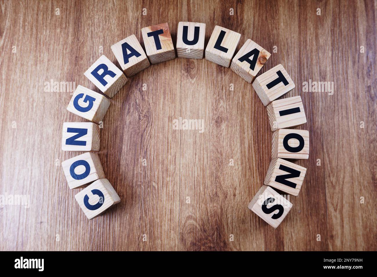alphabet letters congratulation with space copy on wooden background ...
