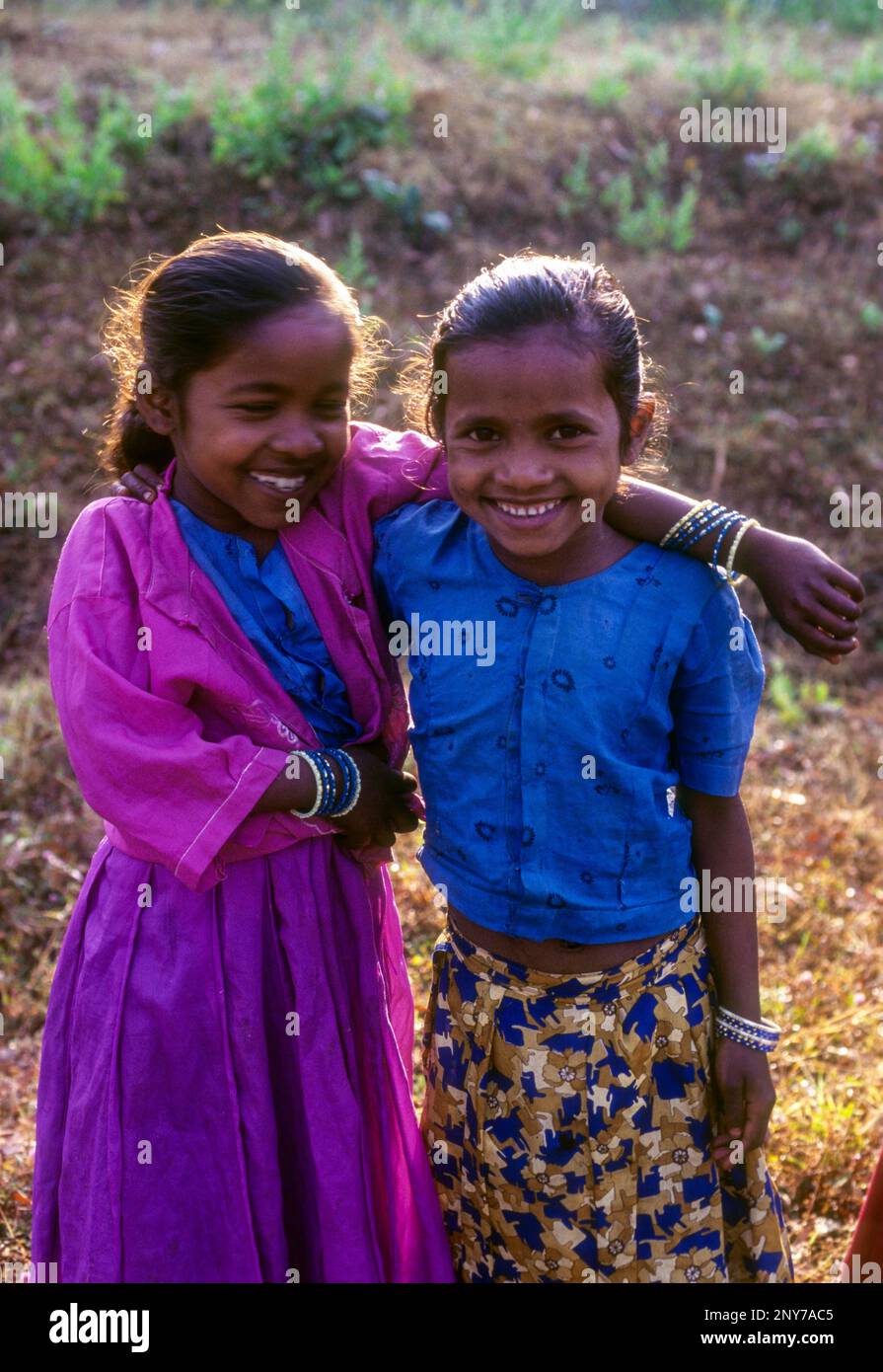 Jenu kurumba tribal children at Nagarahole, Karnataka, South India ...