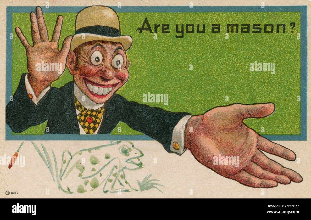 Masonic Postcard. Are you a Mason Stock Photo - Alamy