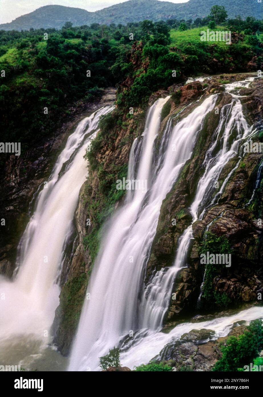 Sivasamudram water falls River Cauvery Kaveri Karnataka, South India ...