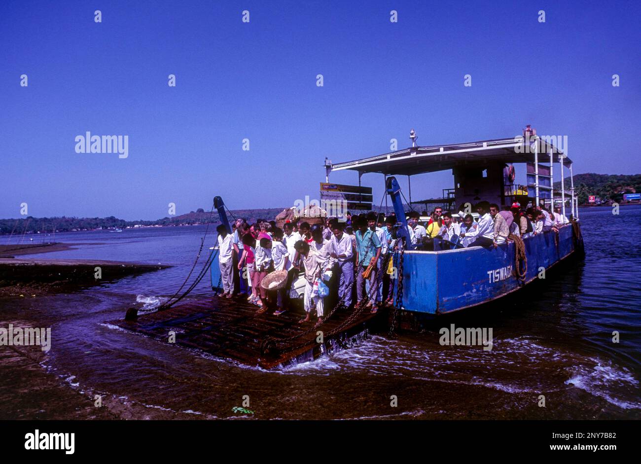 Ferry crossing river Mandovi at Goa, India, Asia Stock Photo - Alamy