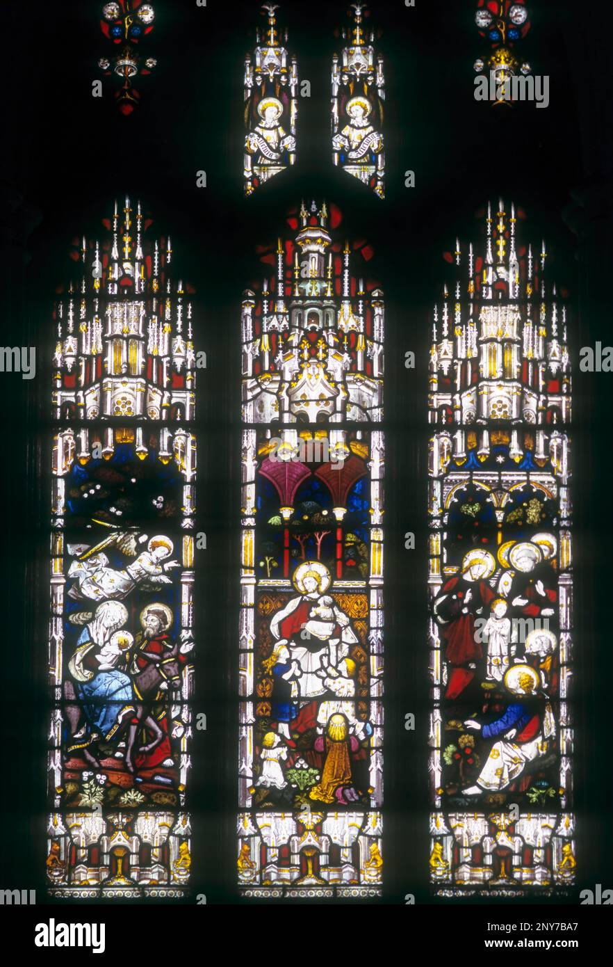 Gothic stained glass windows in St. Paul's cathedral at Kolkatta ...