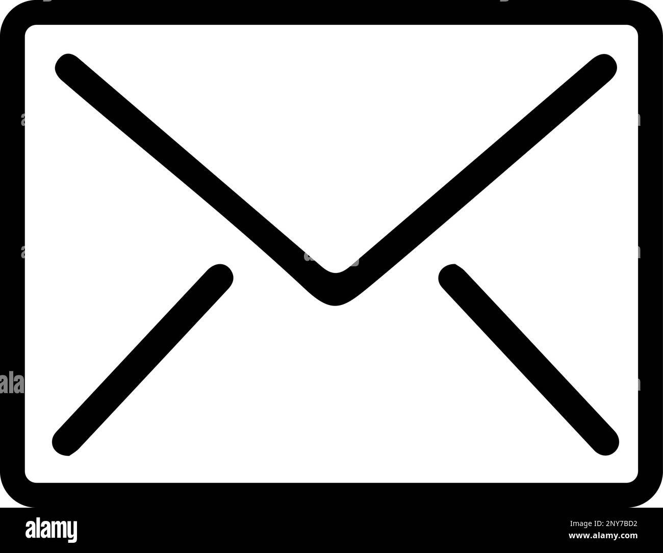 Email envelope vector icon as contact us, message and feedback concept ...