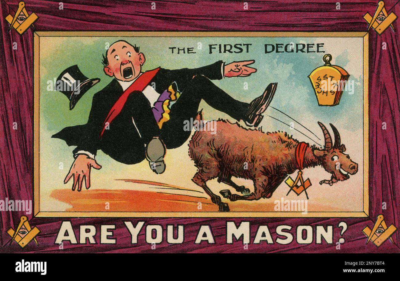 Masonic Postcard. The First Degree Stock Photo - Alamy