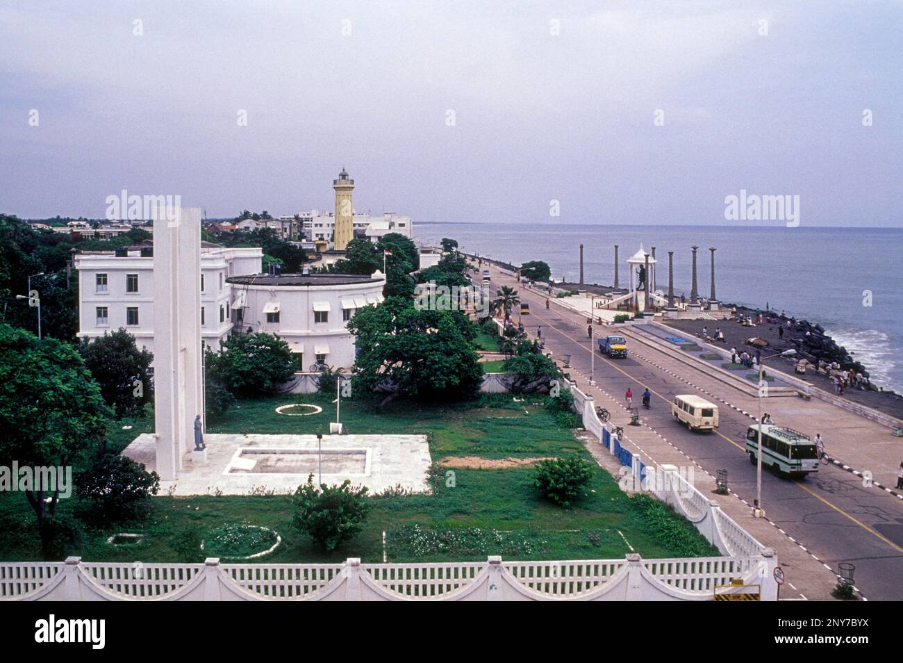 Beach Road at Puducherry Pondicherry, South India, India, Asia Stock ...
