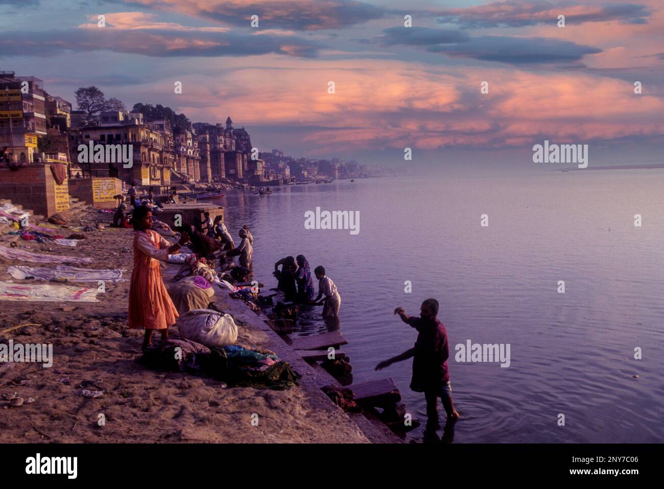 Varanasi, Ghats are used for different purposes. Bathing cremation ...