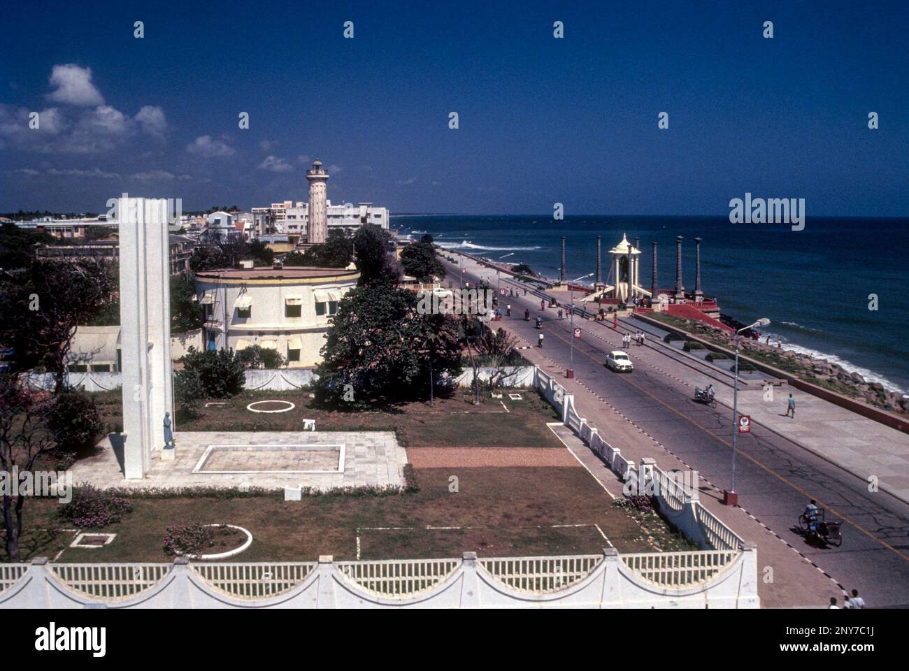 Beach Road at Puducherry Pondicherry, South India, India, Asia Stock ...