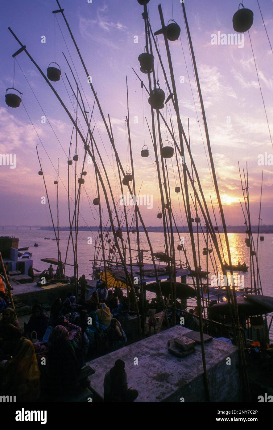 Akash Deep Oil Lamps in wicker baskets suspended on bamboo poles are ...