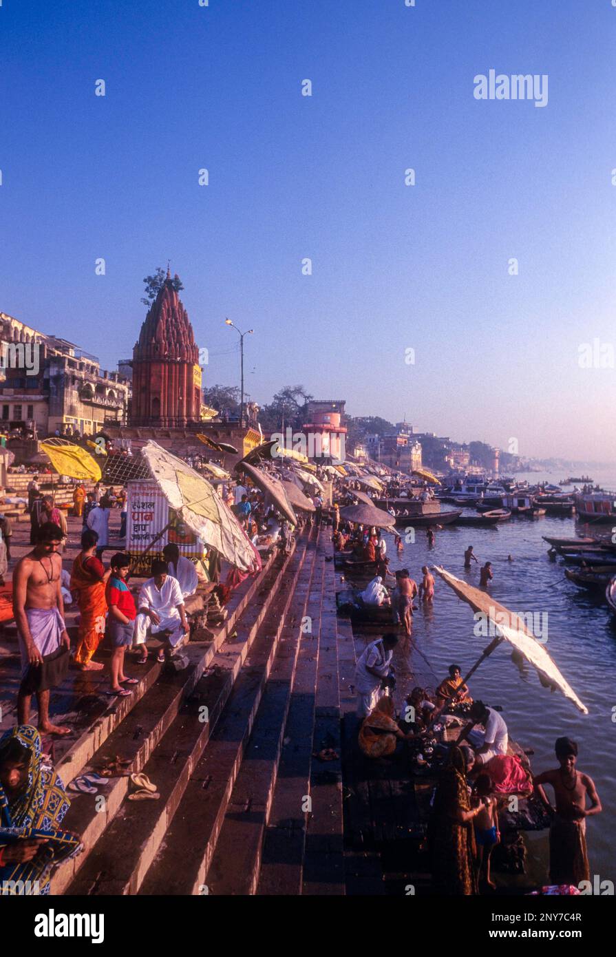 Prayag Ghat at Varanasi Benaras, Uttar Pradesh, India, Asia Stock Photo ...