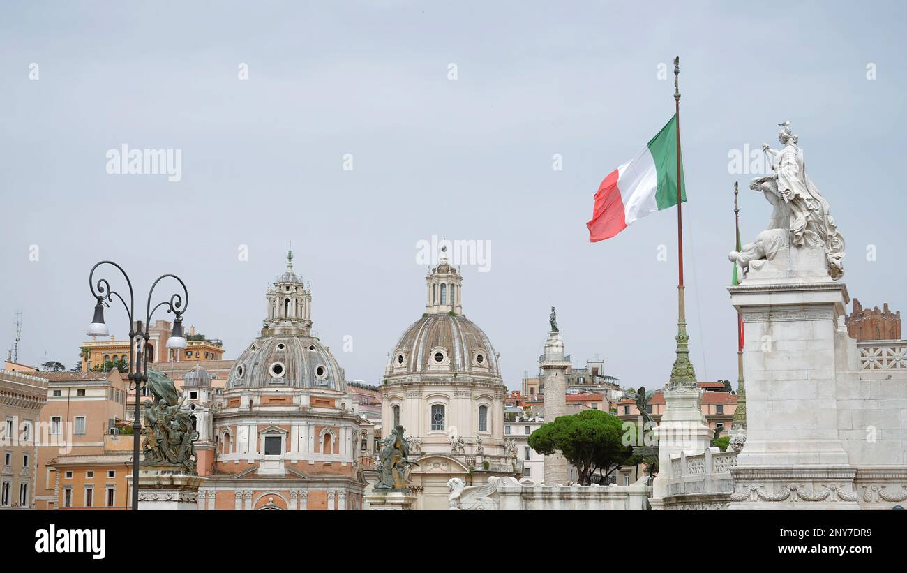 Italian town on a summer day. Action. Architecture of an old european ...