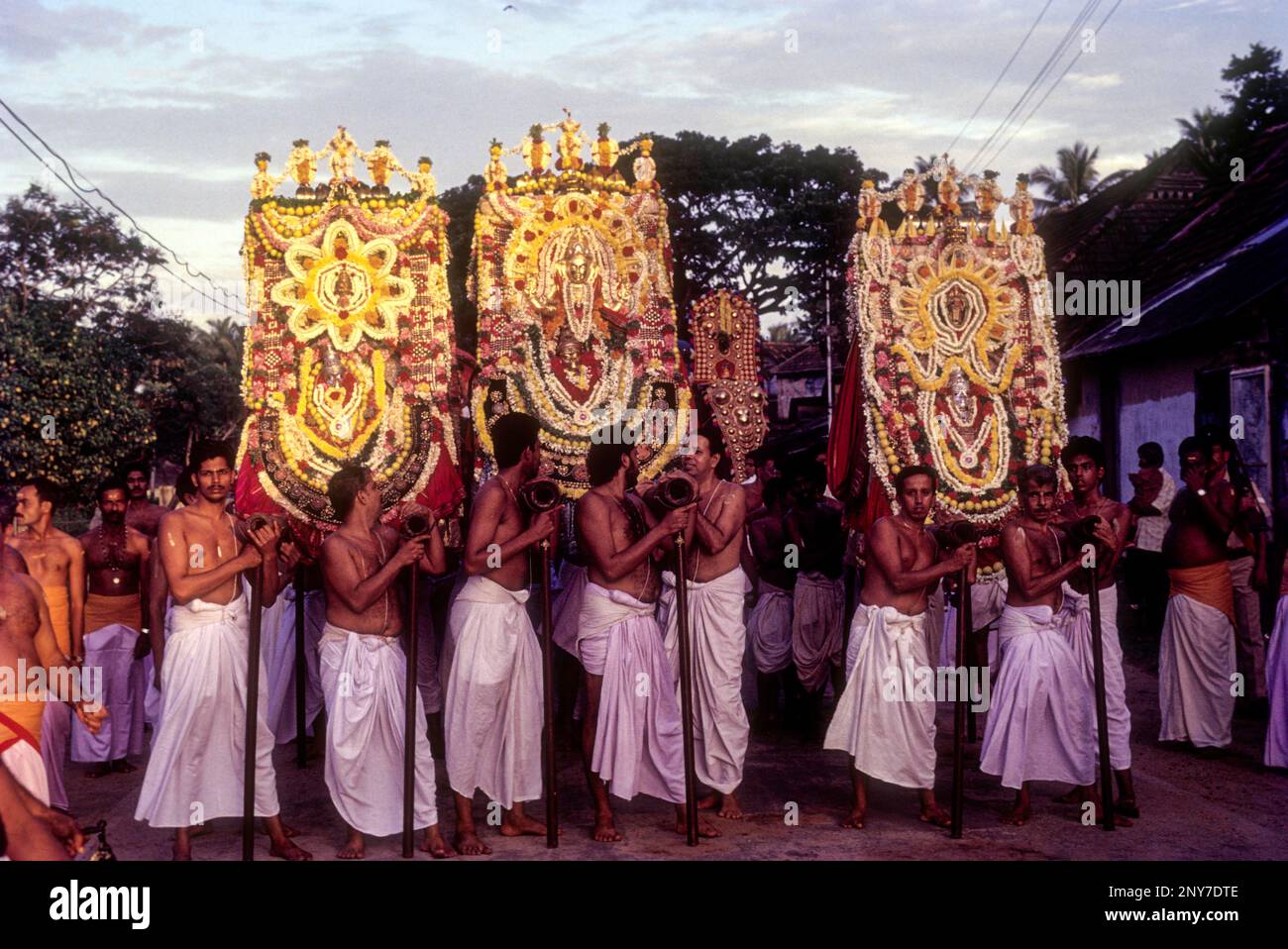 Decorated Gods in procession, Padmanabha Swamy Temple Aaraattu Arattu ...