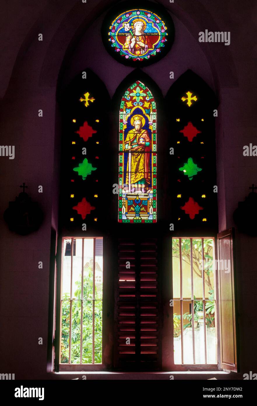 Stained Glass windows in Sacred Heart of Jesus christ in Puducherry ...