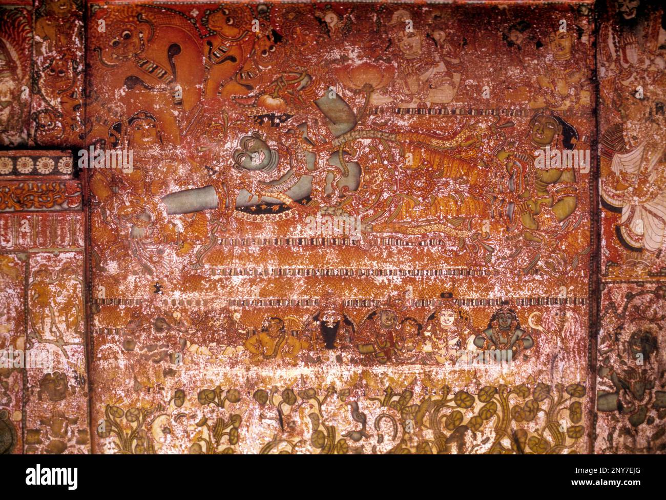 400 years old murals in Panayannar kav Bhagawathy temple at Parumala ...