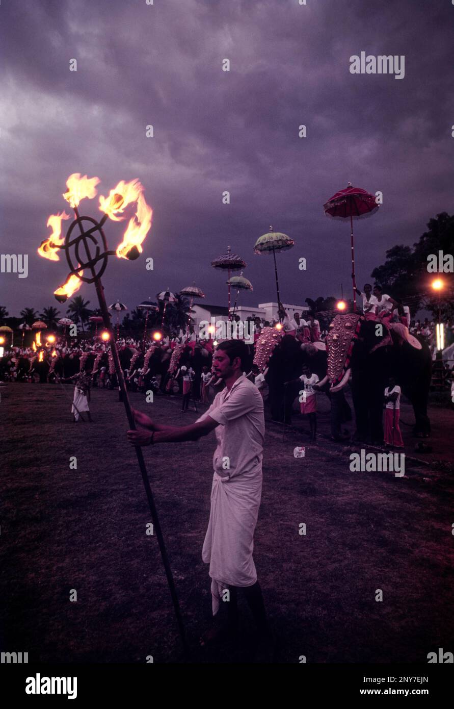 Fire Torch holder in Great Elephant March celebration at ...