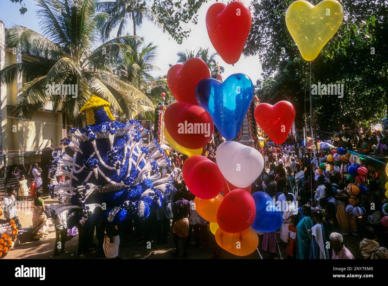 Balloons Thaipooyam Festival at Cherpu, Kerala, South India, India ...