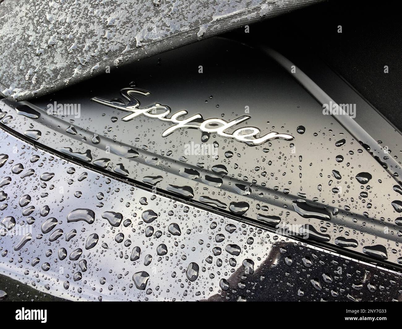 Porsche Spyder lettering on Boxter Spyder Stock Photo - Alamy