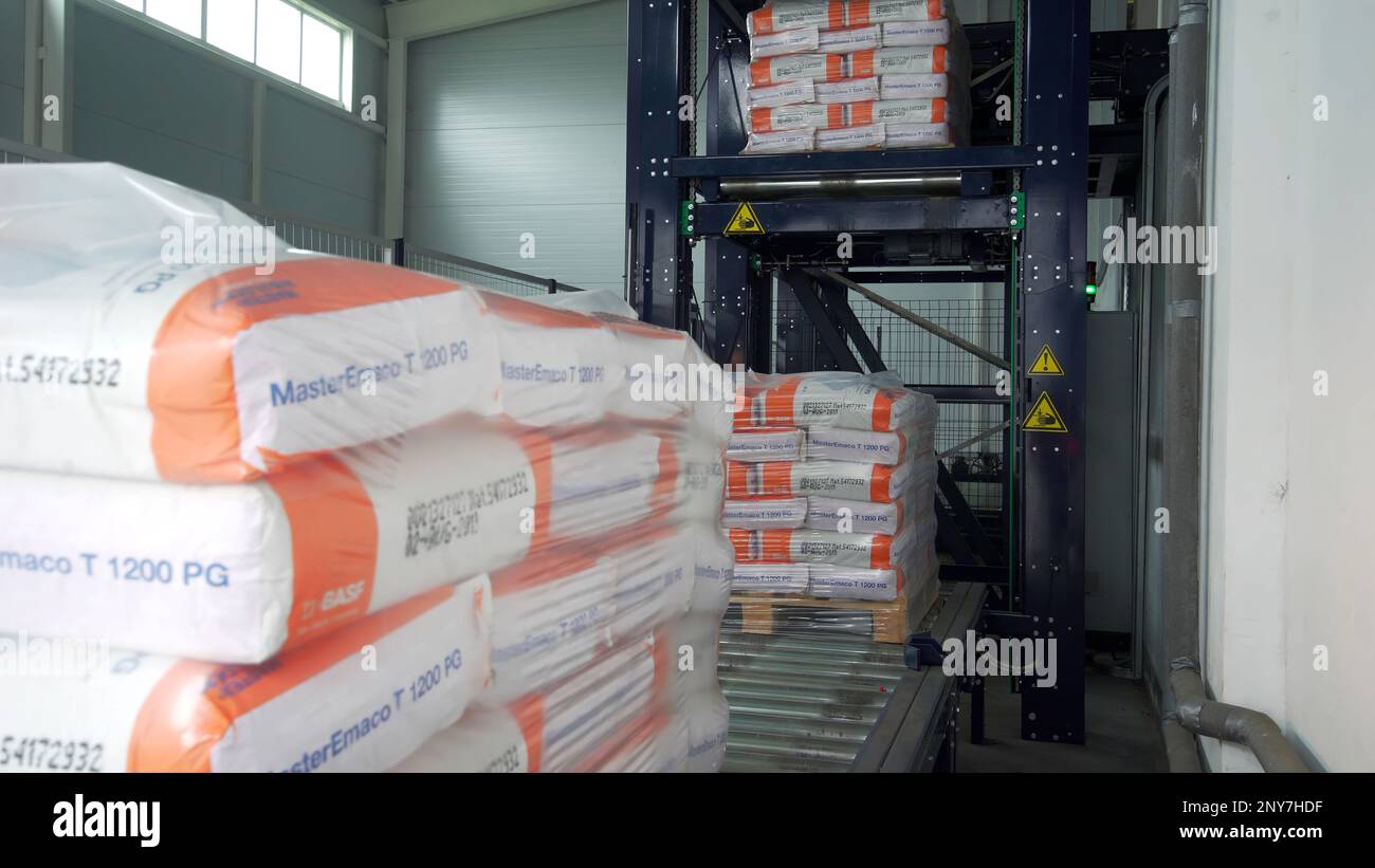 Serbia - Belgrade, August 25, 2022: view inside of a warehouse ...