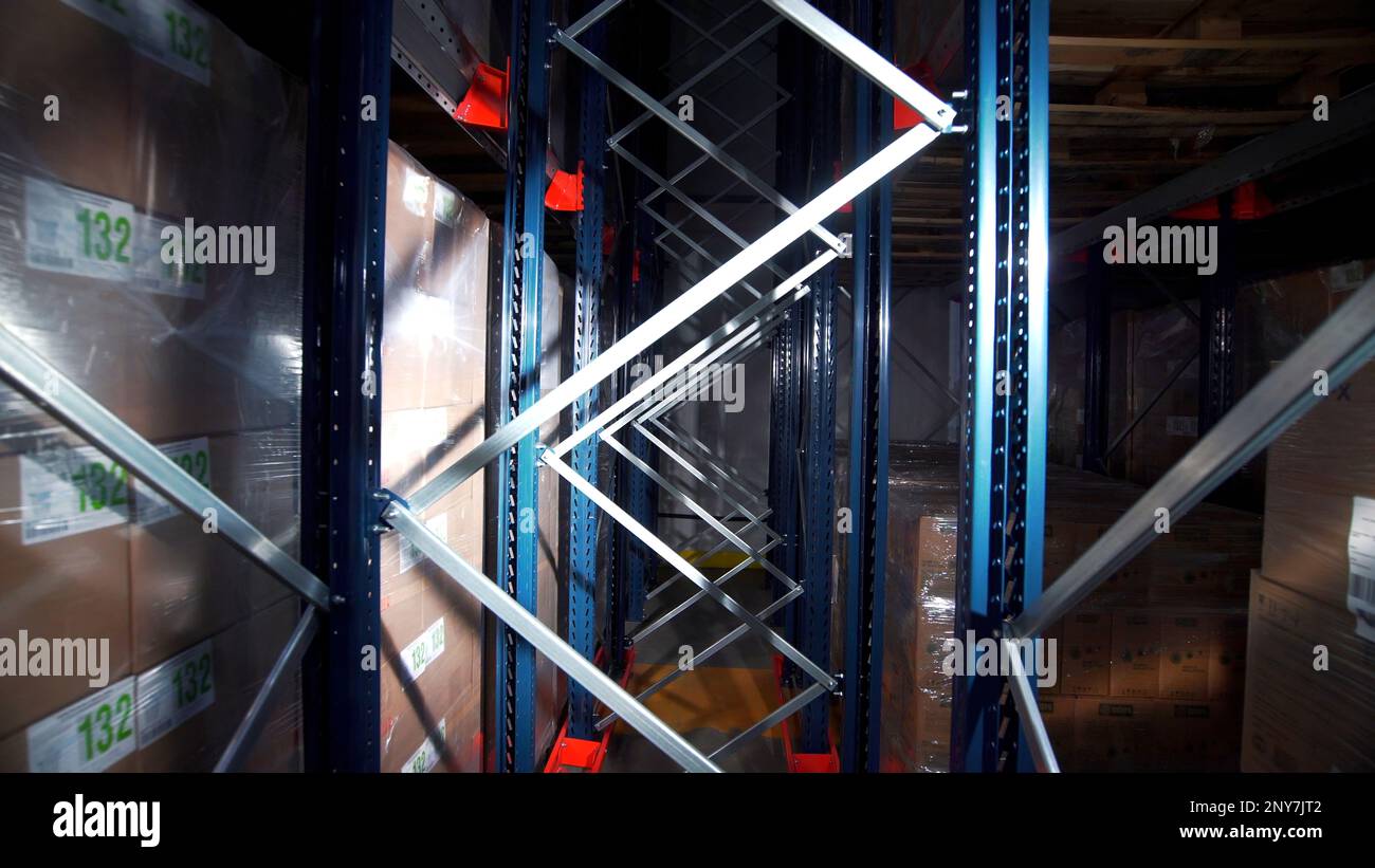 Serbia - Belgrade, August 25, 2022: Retail delivery warehouse full of ...