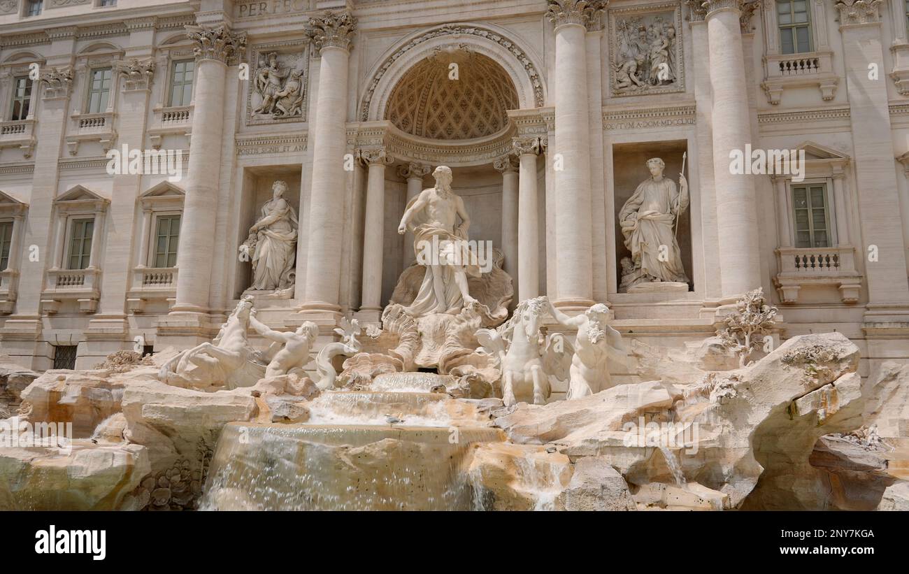 The beautiful Fountain, famous landmark. Action. Amazing marble ...