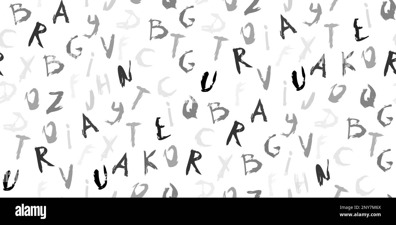 Scattered alphabets paper alphabet Black and White Stock Photos ...