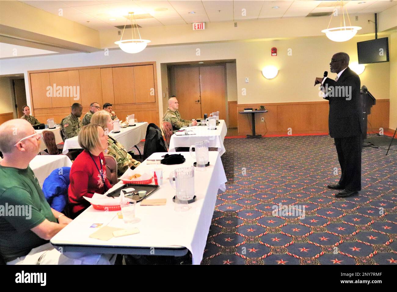 Guest speaker Marcus Gentry gives his presentation about Martin Luther ...