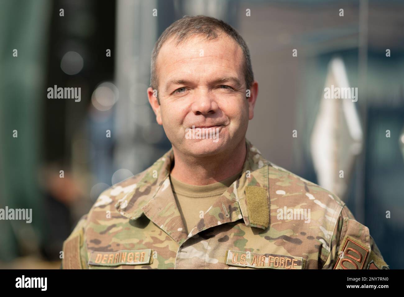 Senior Master Sgt. Christopher Derringer, EOD Superintendent, poses for ...