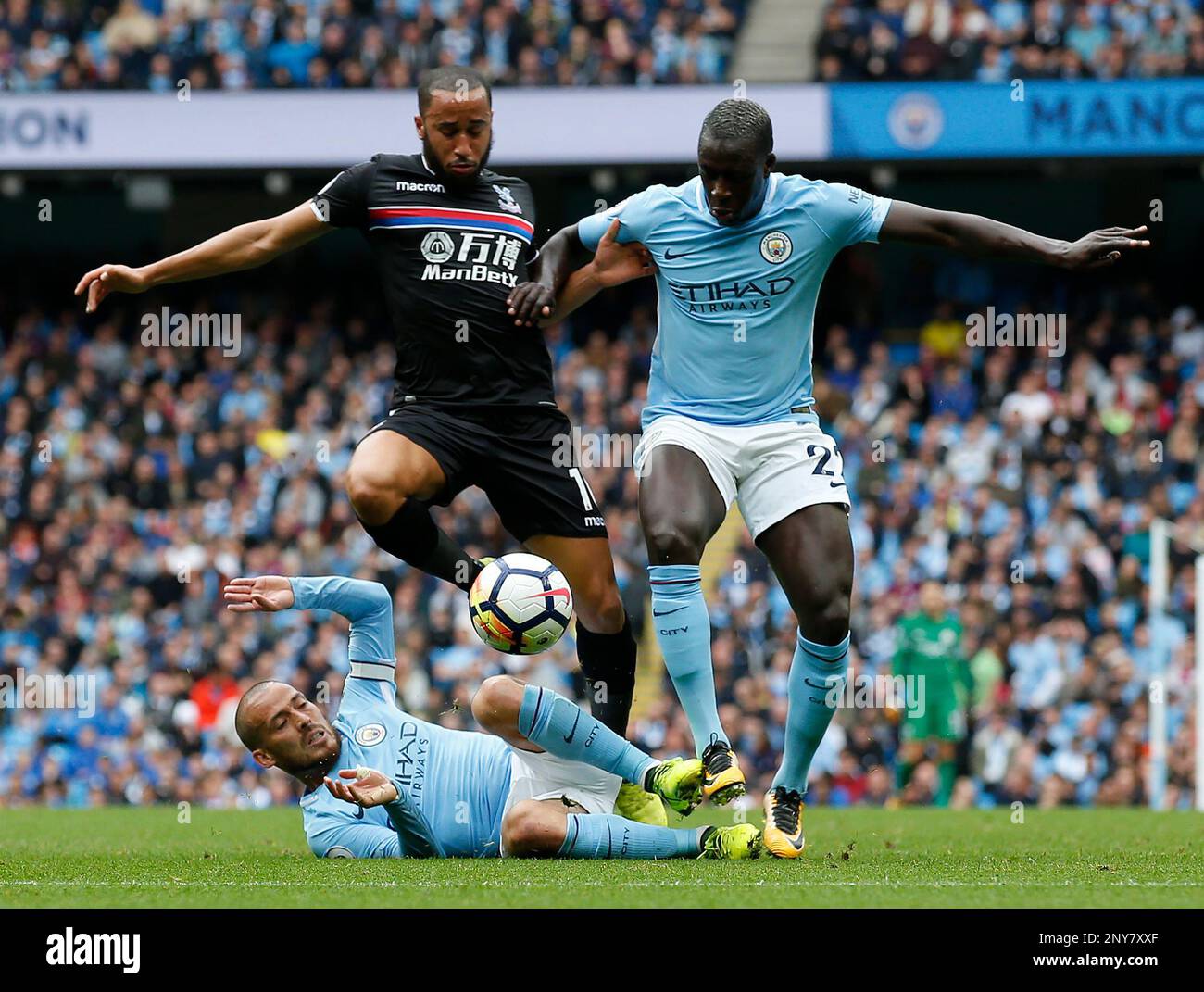 September 23, 2017 - Manchester, United Kingdom - Andros Townsend of Crystal Palace and Benjamin ...