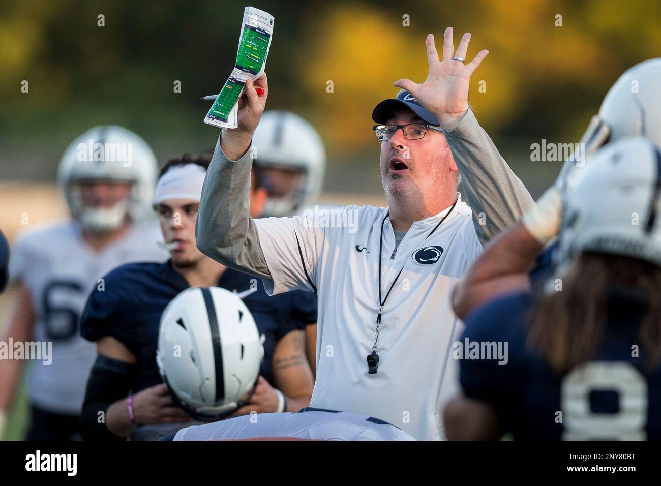 Penn State offensive coordinator Joe Moorhead calls a play during NCAA ...