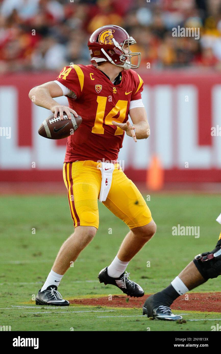 USC Trojans quarterback Sam Darnold (14) throws the ball during an NCAA ...