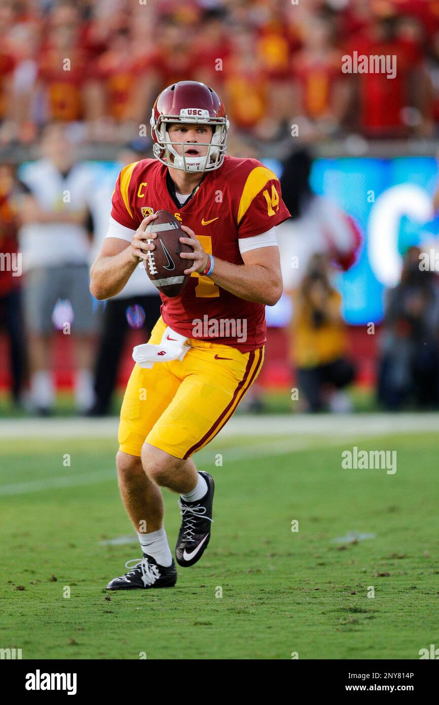 USC Trojans quarterback Sam Darnold (14) throws the ball during an NCAA ...