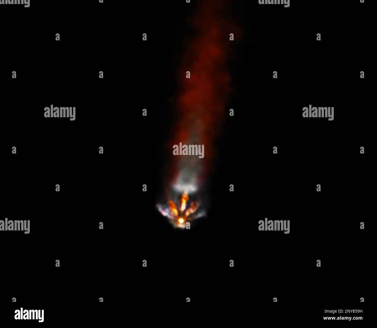 First stage separation occurs shortly after a SpaceX Falcon 9 rocket ...