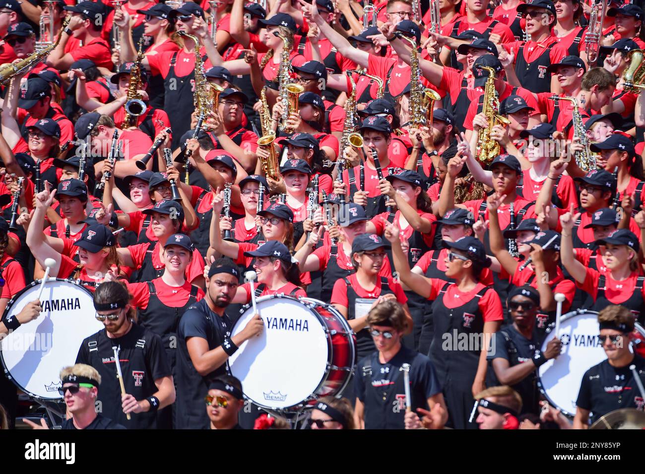 HOUSTON, TX - SEPTEMBER 23: The Texas Tech band members liven up the ...