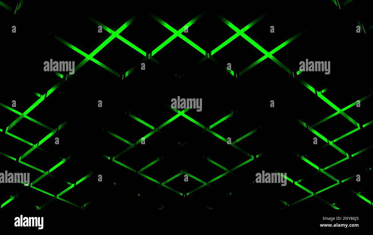 Abstract neon grid field with black spreading ring looking like ...