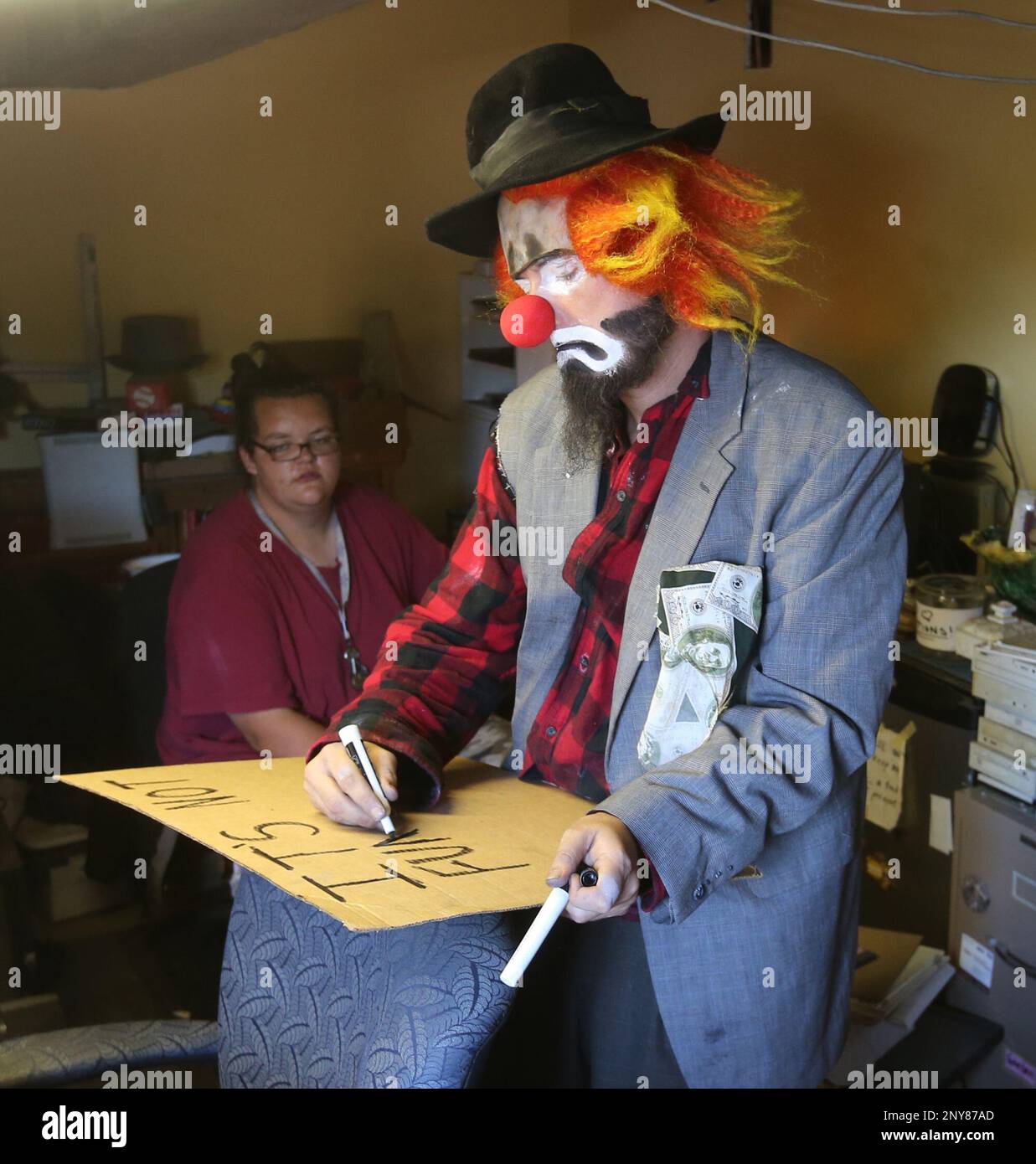 In this Sept. 6, 2017 photo, Ryan Scanlon, known as Skribblez the ...